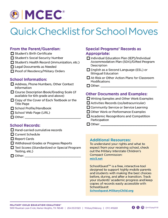 Back to School Toolkit - Military Child Education Coalition® (MCEC®)